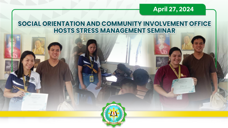 Social Orientation and Community Involvement Office Hosts Stress ...