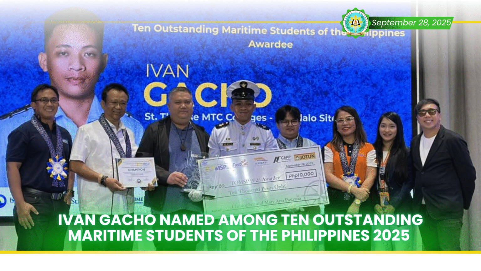 Ivan Gacho Named Among Ten Outstanding Maritime Students of the ...