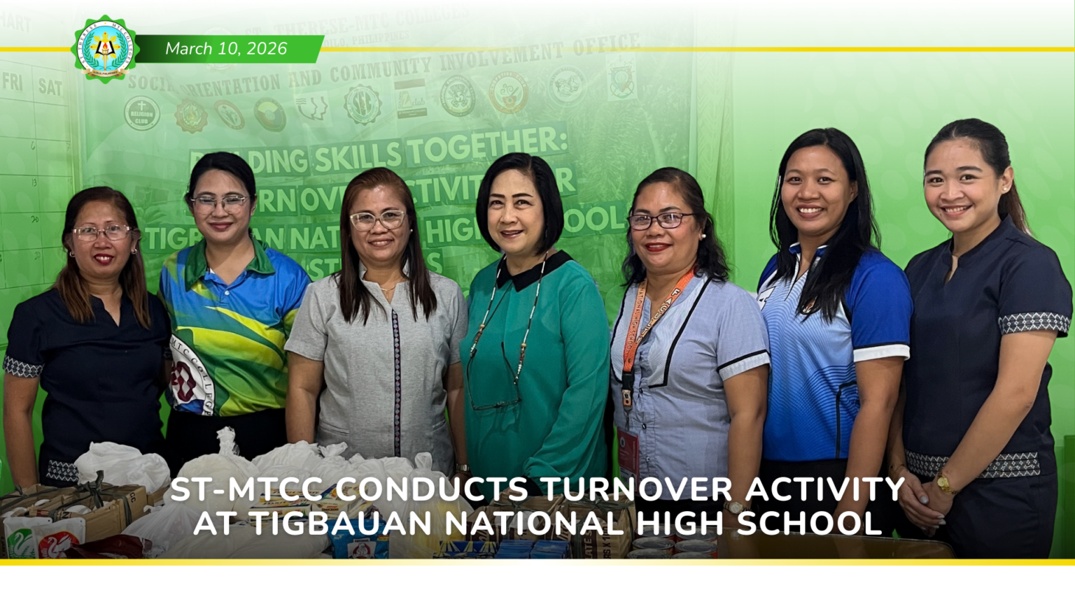 ST-MTCC CONDUCTS TURNOVER ACTIVITY AT TIGBAUAN NATIONAL HIGH SCHOOL ...